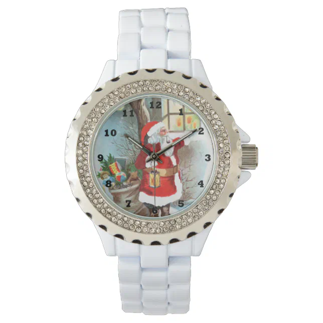 vintage Christmas Santa Holiday Watch | Zazzle