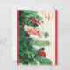 Vintage Christmas Santa Peeking Around Tree Holiday Card | Zazzle