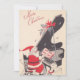 Vintage Christmas Santa Playing Piano For Deer Holiday Card | Zazzle