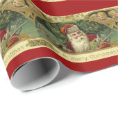 Vintage Christmas Santa wrapping paper | Zazzle