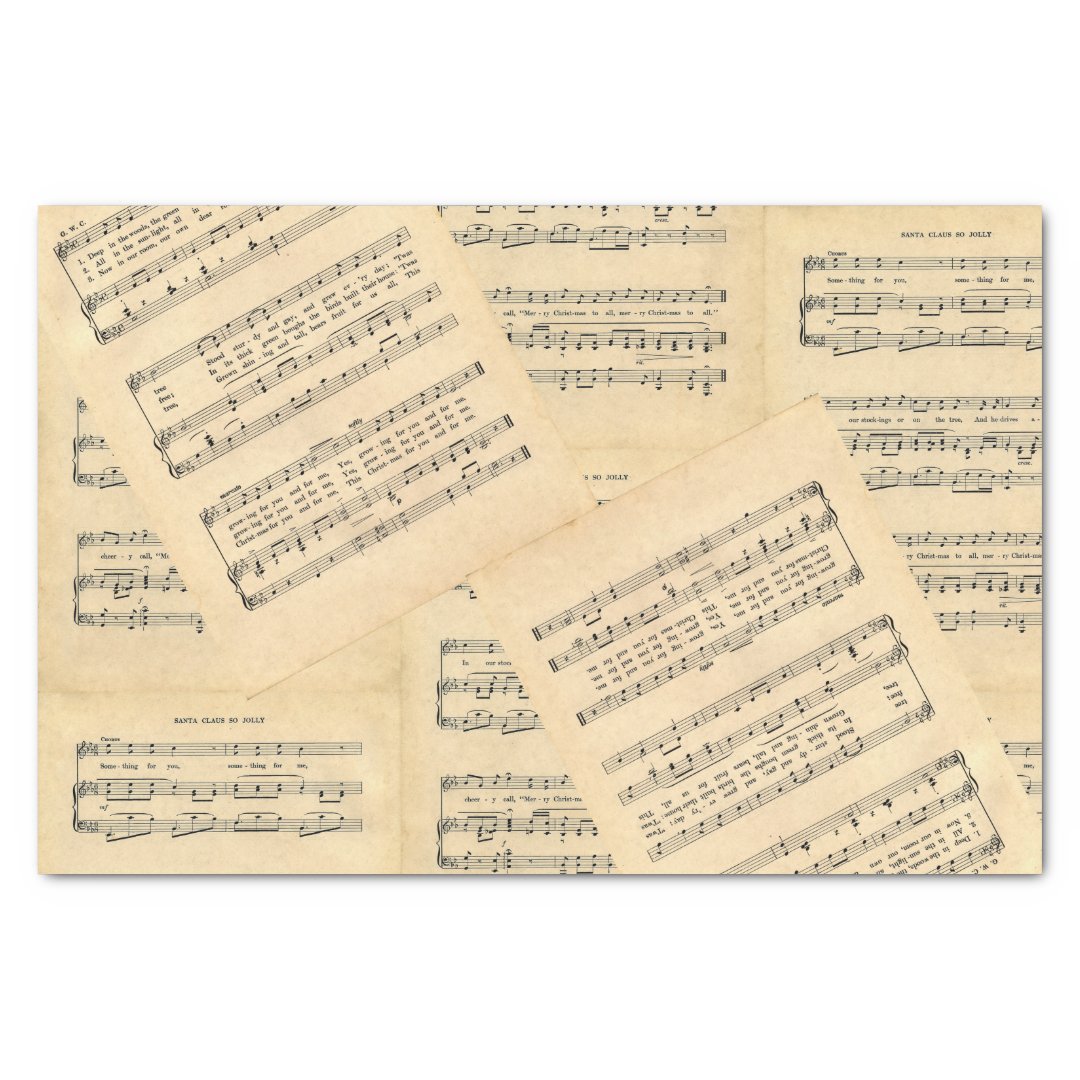 Vintage Christmas Sheet Music Tissue Paper | Zazzle