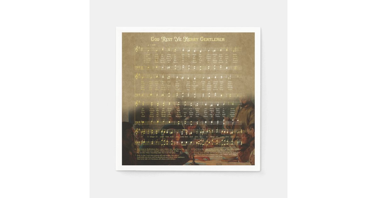 Vintage Christmas Sheet Music Wooden Keepsake Box Napkins | Zazzle