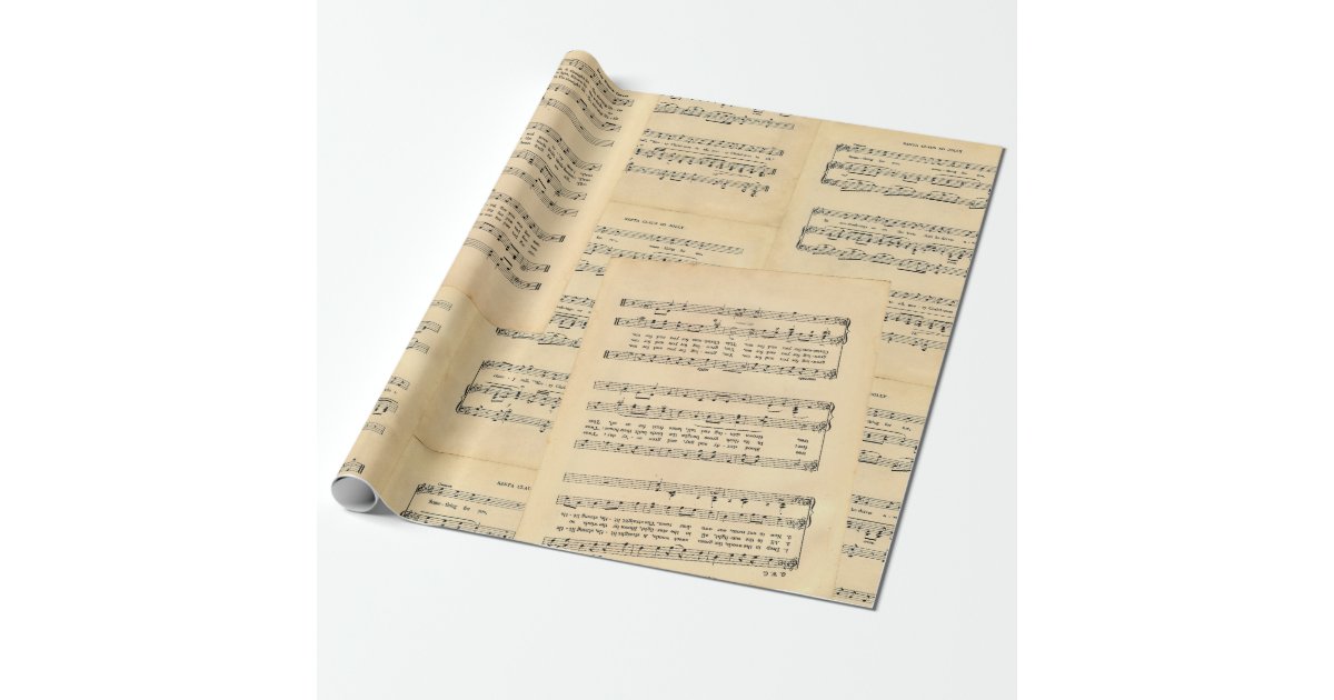 Vintage Christmas Sheet Music Wrapping Paper | Zazzle