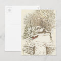 Vintage Christmas Sleigh Ride In Snow Holiday Postcard | Zazzle