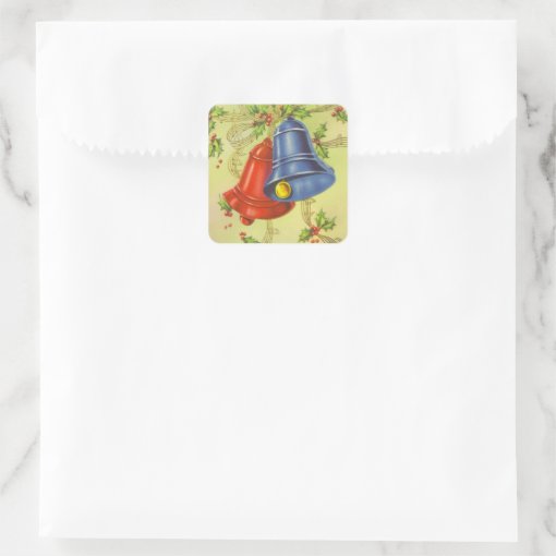 Vintage Christmas Square Sticker | Zazzle