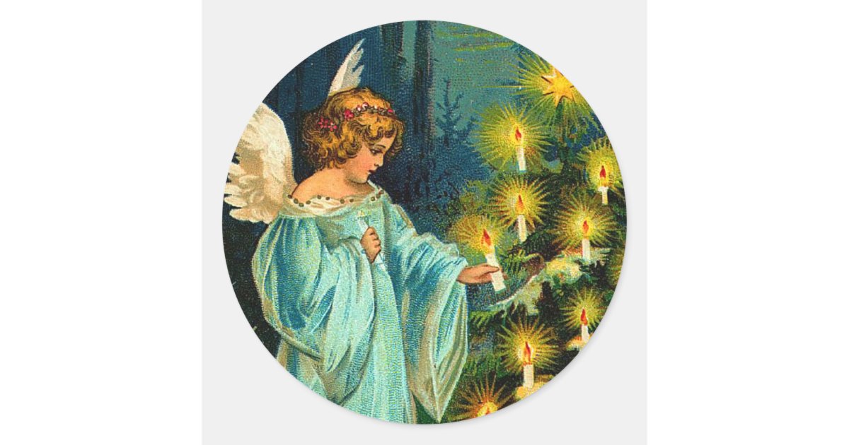 Vintage Christmas sticker | Zazzle