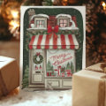 Vintage Christmas Storefront Holiday Card | Zazzle