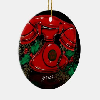 Vintage Christmas Telephone Ornament | Zazzle
