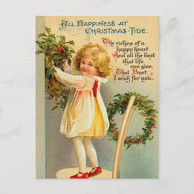 Vintage Christmas Tide Postcard | Zazzle