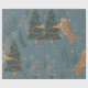 Vintage Christmas Tiger with Christmas Tree Blue Wrapping Paper | Zazzle