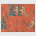 Vintage Christmas Tiger With Christmas Tree Wrapping Paper | Zazzle