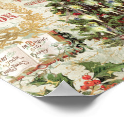 Vintage Christmas Tis the Season Poster | Zazzle