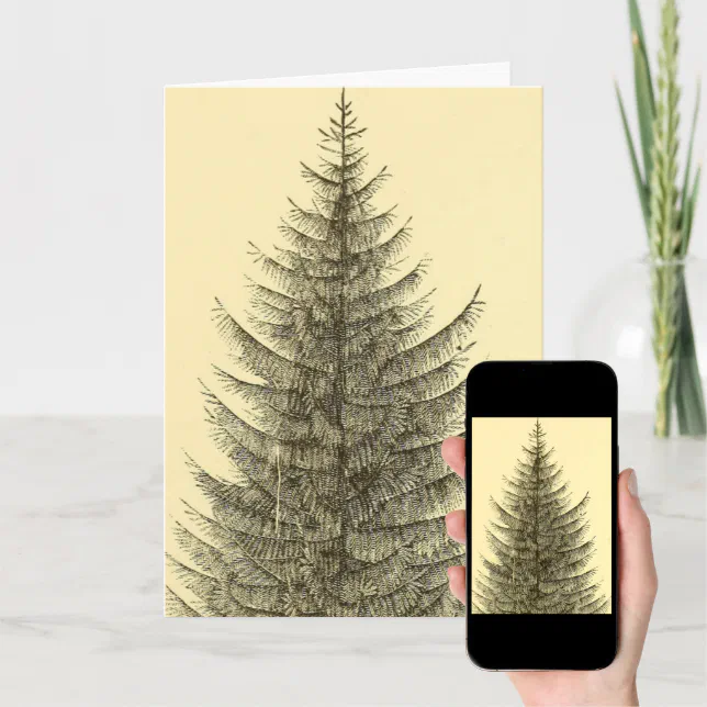 Vintage Christmas Tree Card | Zazzle