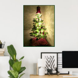 Vintage Christmas Tree Poster | Zazzle
