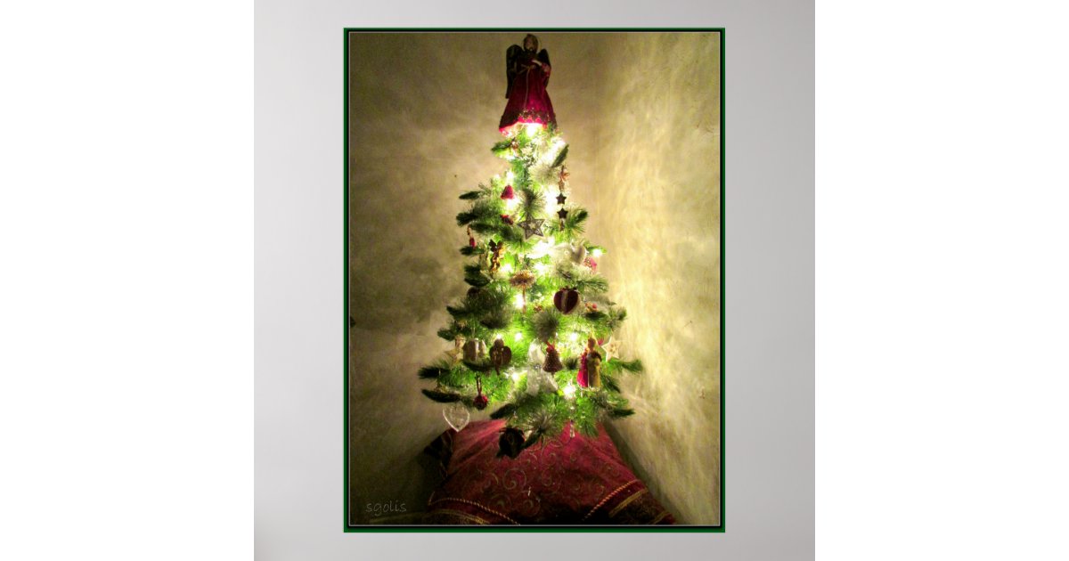 Vintage Christmas Tree Poster | Zazzle