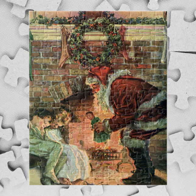 Vintage Christmas, Victorian Santa Claus Children Jigsaw Puzzle | Zazzle