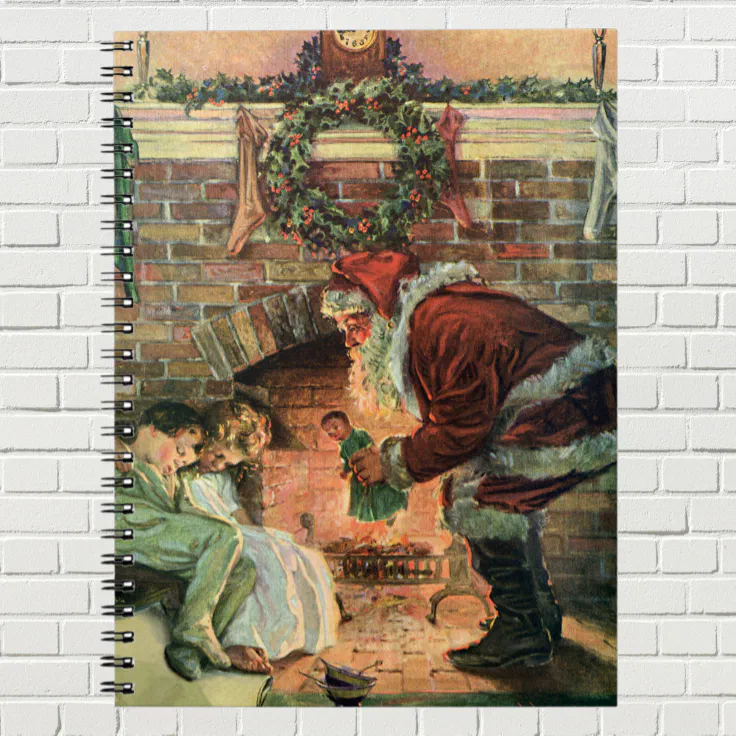 Vintage Christmas, Victorian Santa Claus Children Notebook | Zazzle