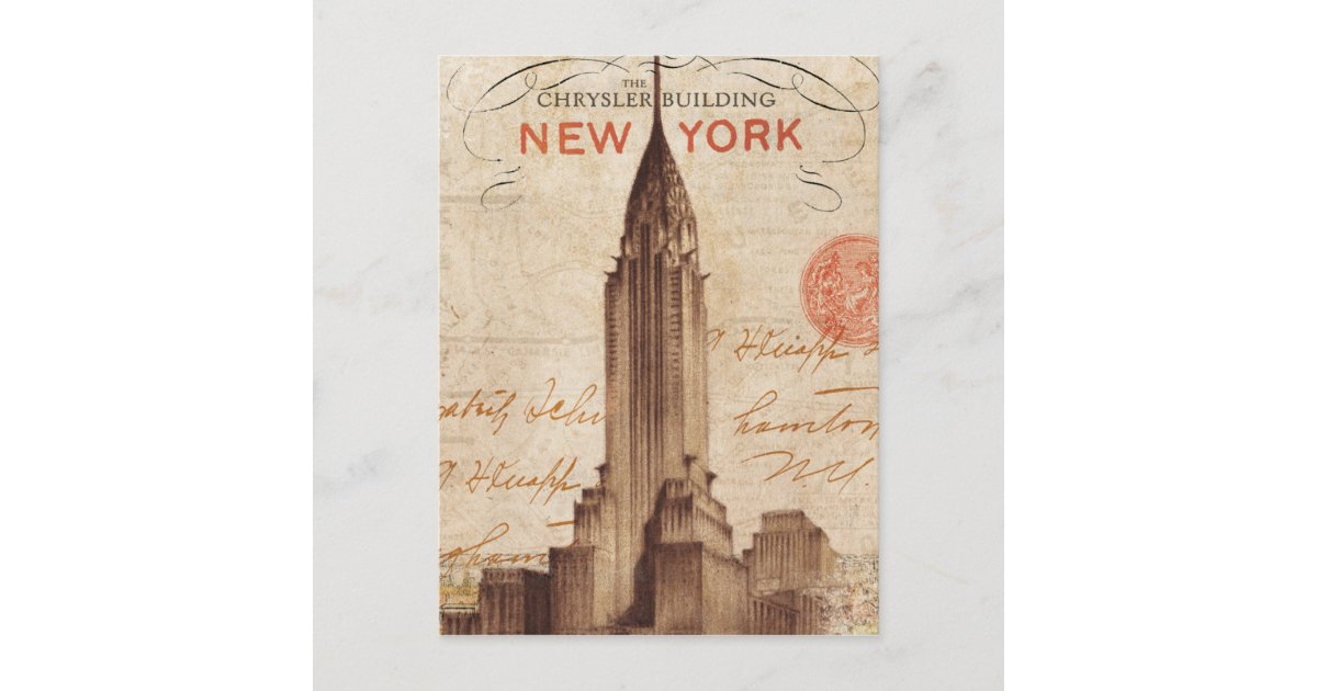 Vintage Chrysler Building in New York Postcard | Zazzle