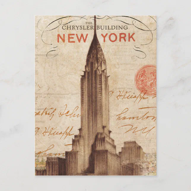 Vintage Chrysler Building in New York Postcard | Zazzle