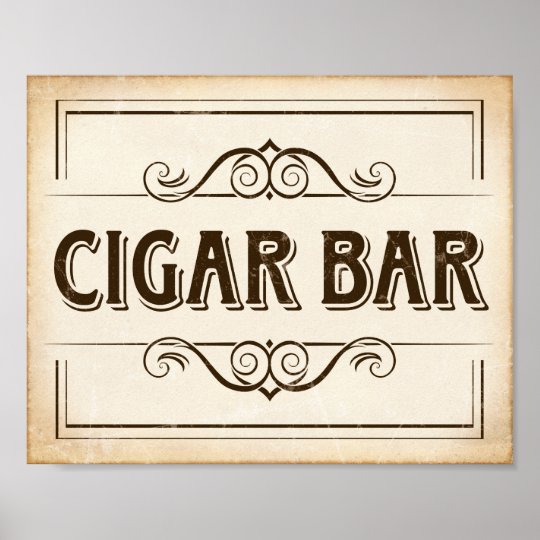 Vintage CIGAR BAR Sign Print | Zazzle.com
