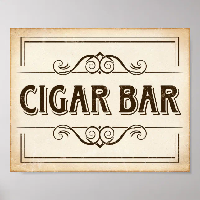 Vintage CIGAR BAR Sign Print | Zazzle