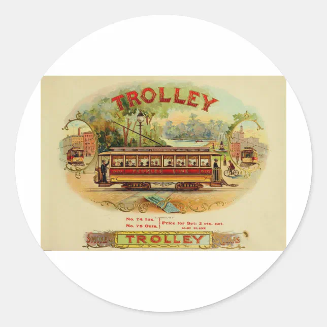 Vintage Cigar Box Label TROLLY | Zazzle