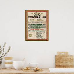 Vintage Cigar Makers AFL Union Charter Poster | Zazzle