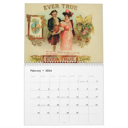 Vintage Cigar Top Calendar | Zazzle