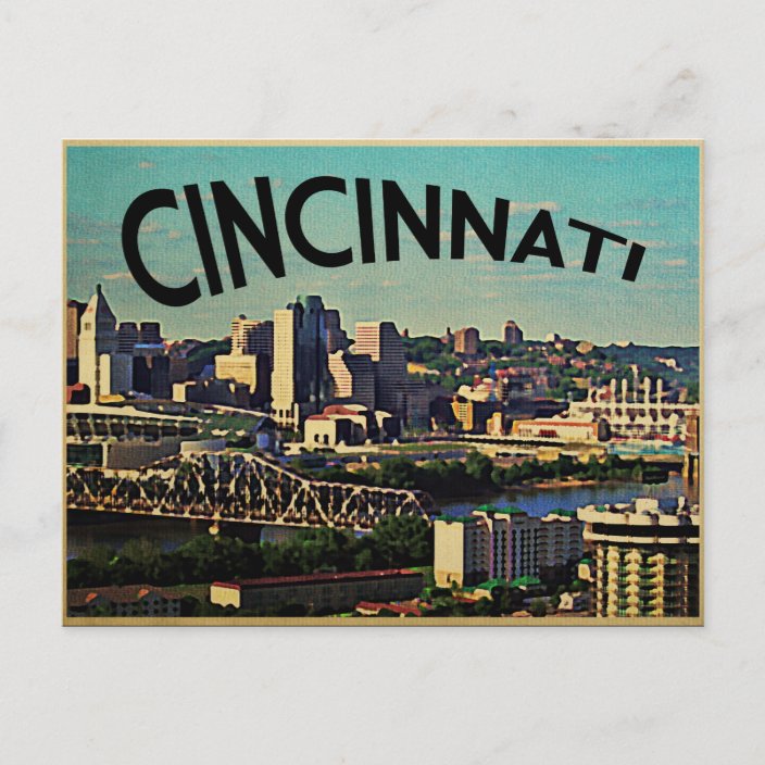 Vintage Cincinnati Skyline Postcard | Zazzle.com