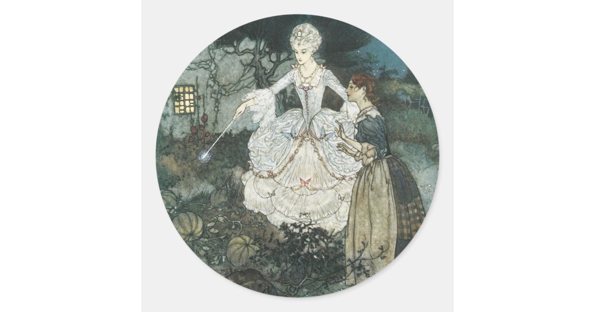 Vintage Cinderella Fairy Godmother by Edmund Dulac Classic Round ...