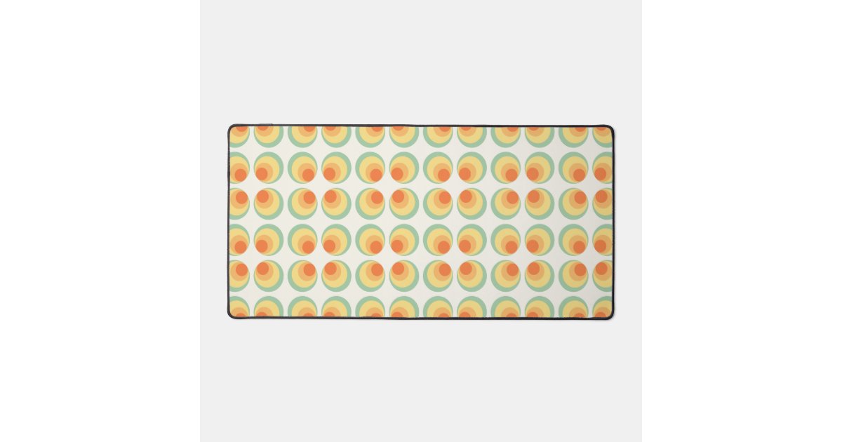 Vintage circles pattern desk mat | Zazzle