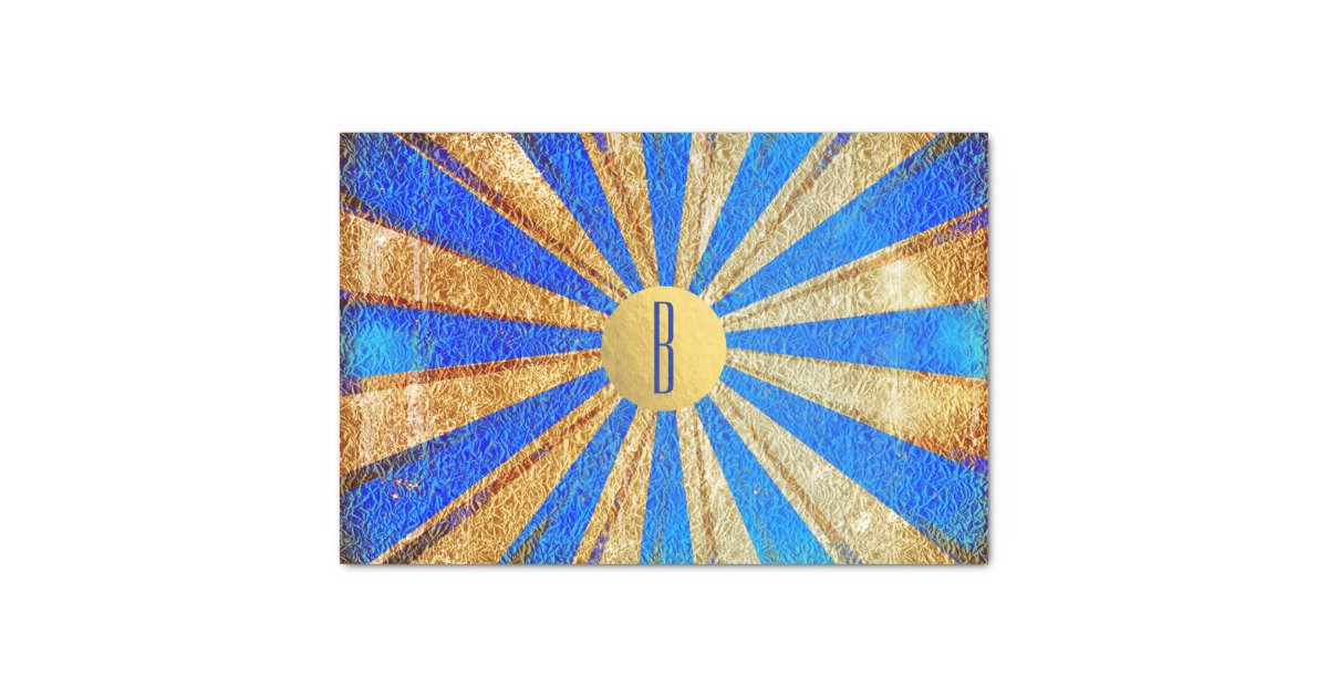 Vintage Circus Carnival Royal Blue Gold Foil Party Tissue Paper | Zazzle