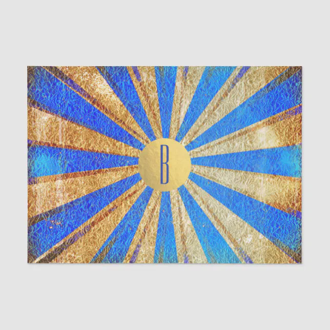 Vintage Circus Carnival Royal Blue Gold Foil Party Tissue Paper | Zazzle