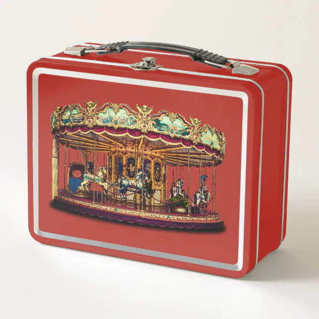 Vintage Circus Carousel Metal Lunch Box | Zazzle