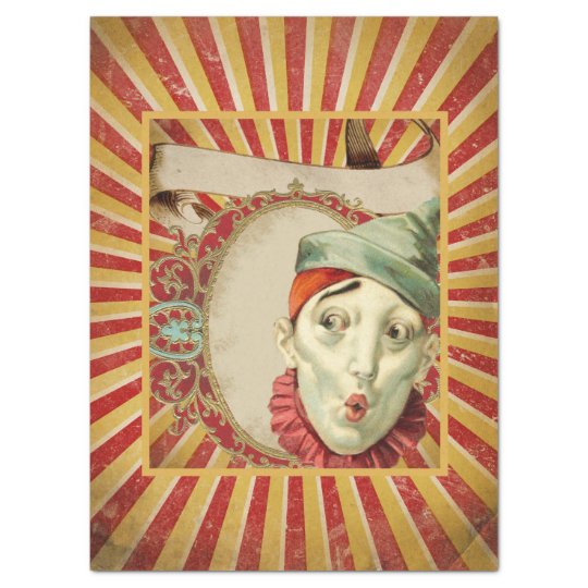 Vintage Circus Clown Tissue Paper | Zazzle.com