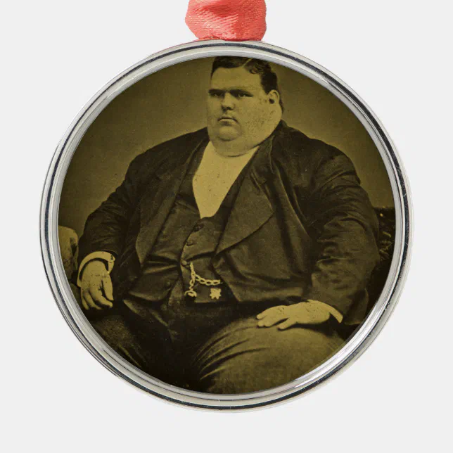 Vintage Circus Freak Sideshow Fat Man Metal Ornament | Zazzle