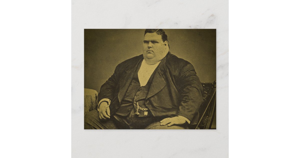 Vintage Circus Freak Sideshow Fat Man Postcard | Zazzle