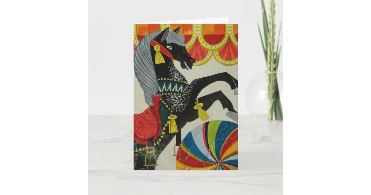 Vintage Circus Horse Card | Zazzle