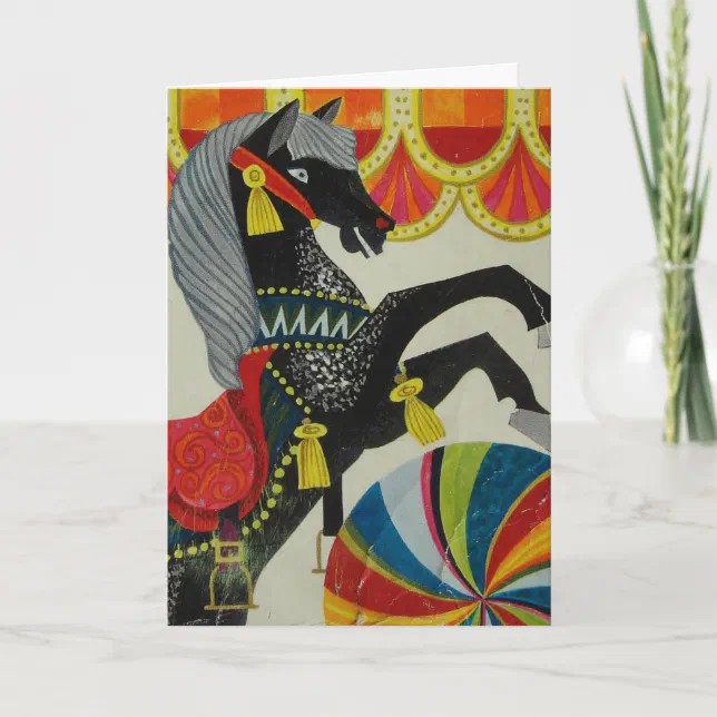 Vintage Circus Horse Card | Zazzle