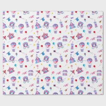 Vintage Circus Pattern Wrapping Paper | Zazzle