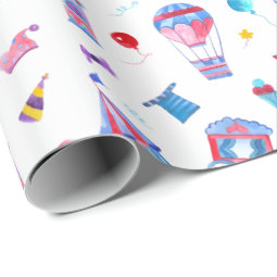 Vintage Circus Pattern Wrapping Paper | Zazzle