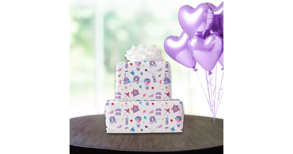 Vintage Circus Pattern Wrapping Paper | Zazzle