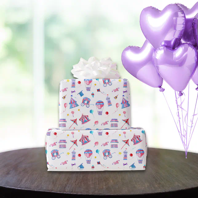 Vintage Circus Pattern Wrapping Paper | Zazzle