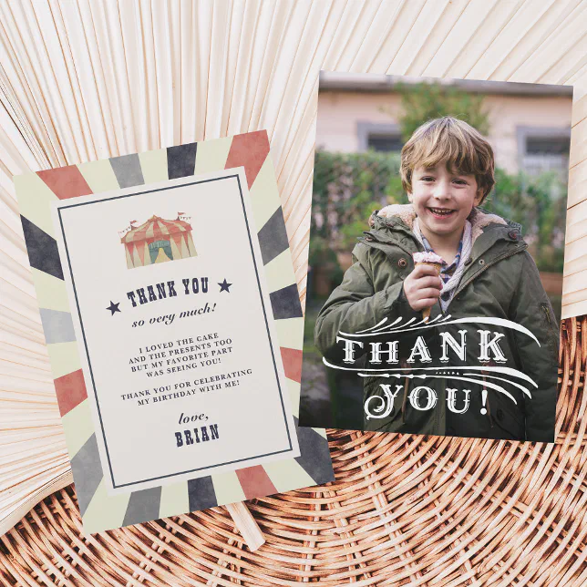 Vintage Circus | Photo Thank You Card | Zazzle