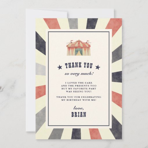 Vintage Circus | Photo Thank You Card | Zazzle
