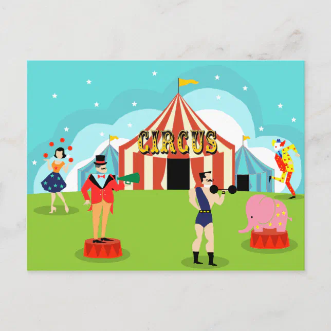 Vintage Circus Postcard | Zazzle