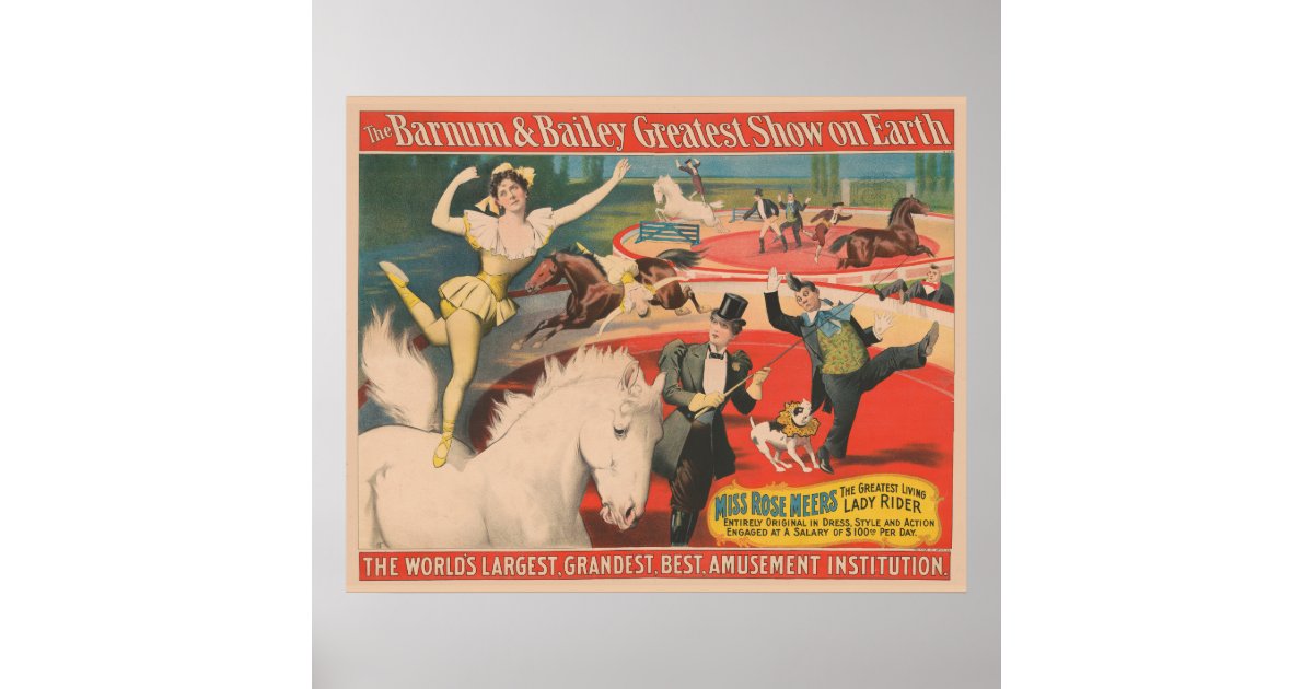 Vintage Circus Poster Of Miss Rose Meers | Zazzle