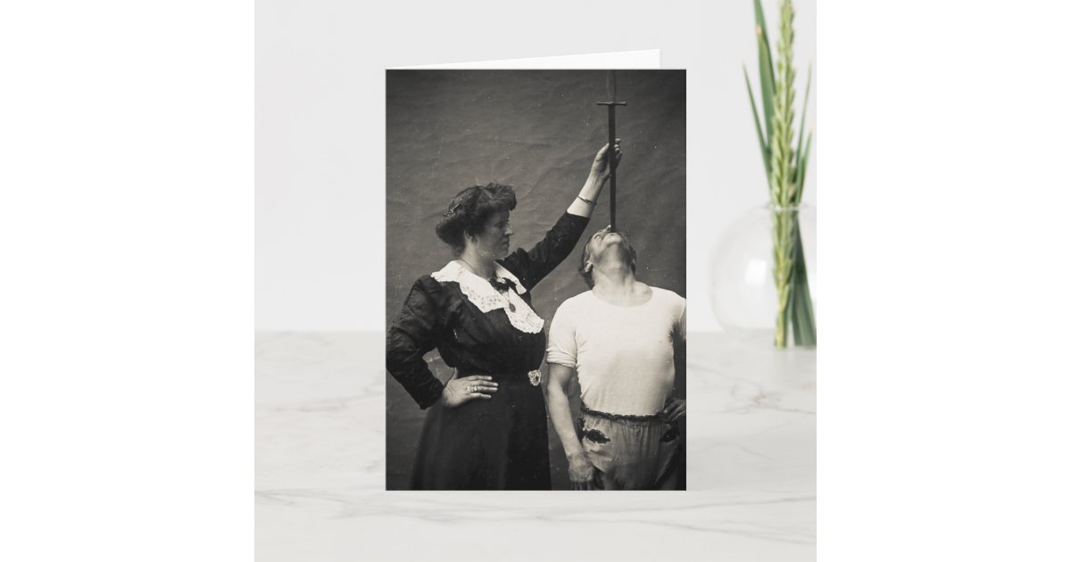 Vintage Circus Sideshow Sword Swallower Freak Card | Zazzle