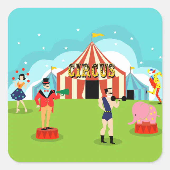 Vintage Circus Stickers | Zazzle
