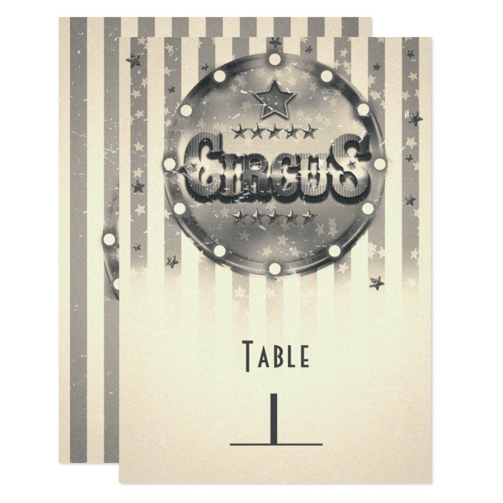 Vintage Circus Striped Stripes Party Table Number | Zazzle.com
